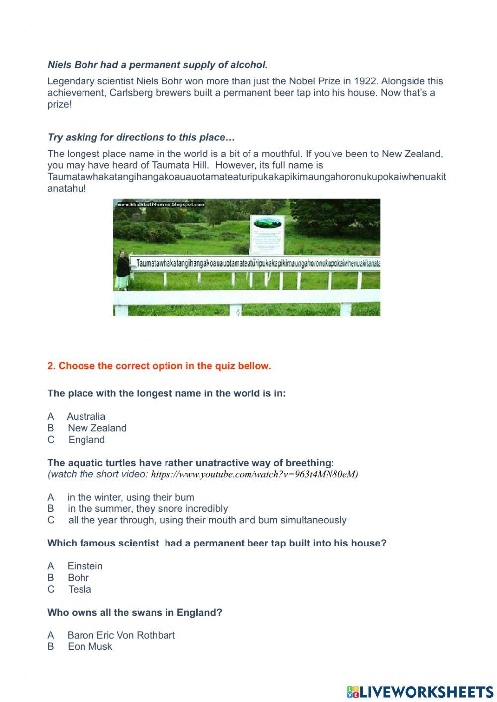 Fun facts 2082525 | Andrea Stimpson | LiveWorksheets