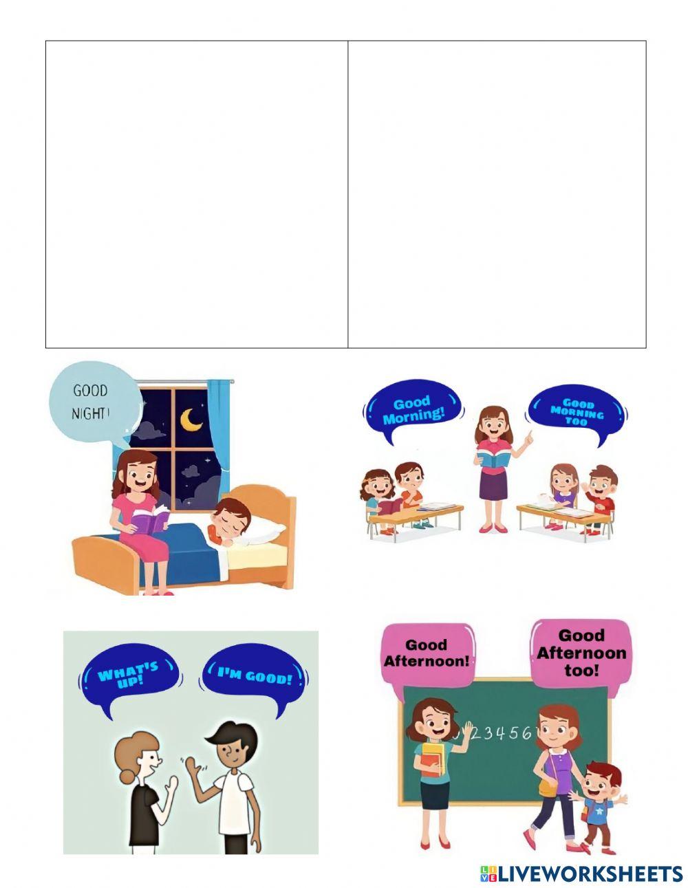 Greetings | Free Interactive Worksheets | 2081703