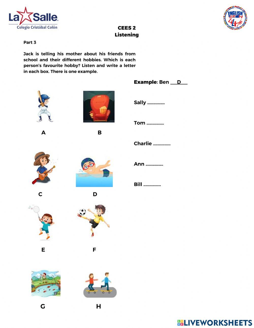 CEES 2 listening | Free Interactive Worksheets | 2081978