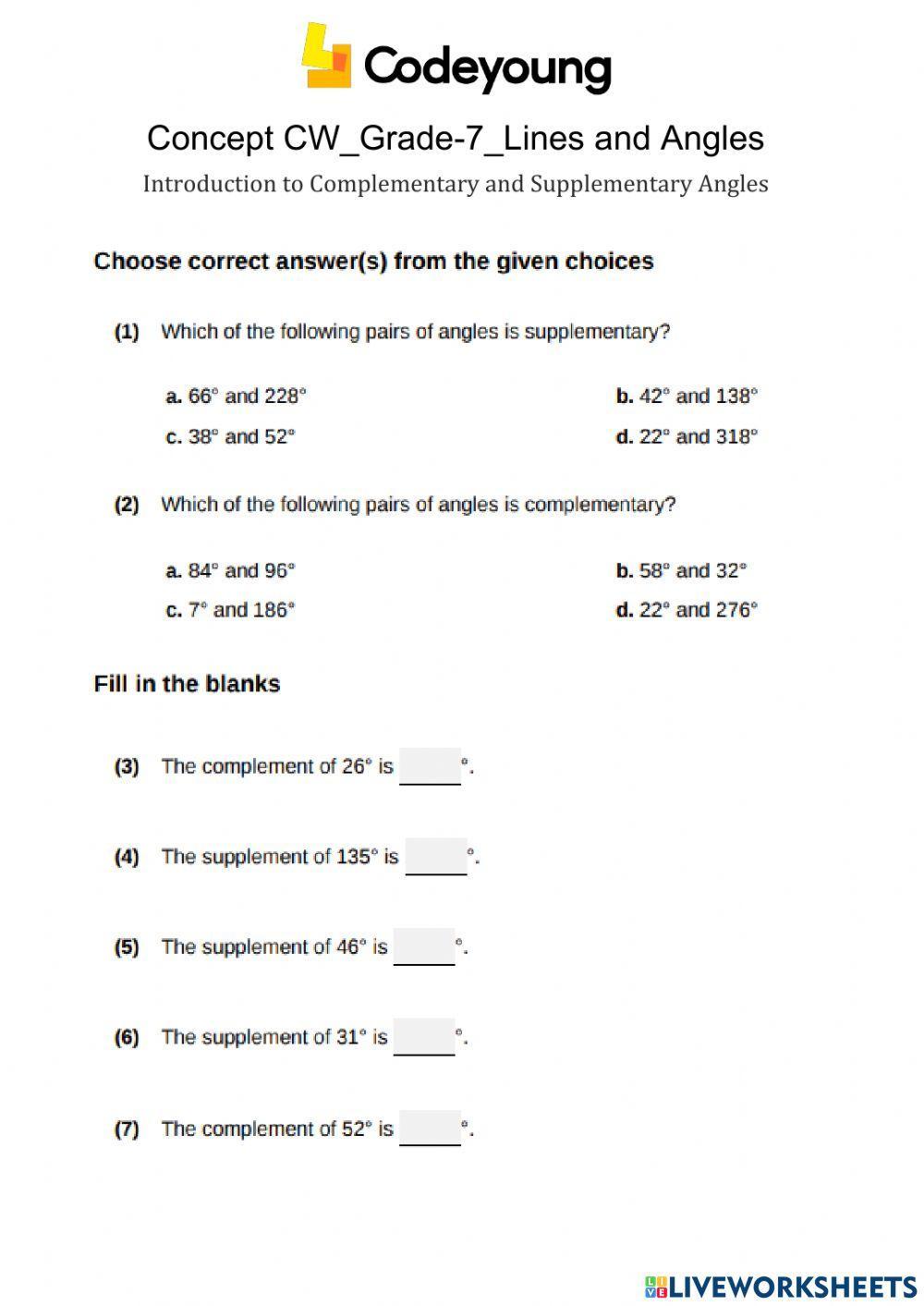 supplementary angles word problems