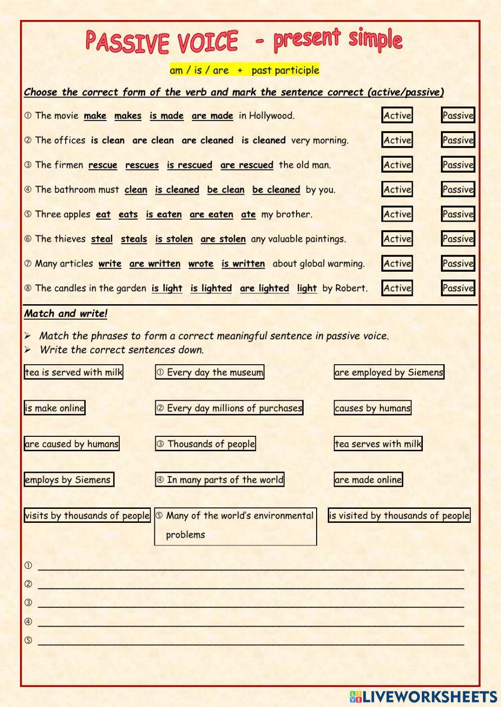 Passive Voice -… | Free Interactive Worksheets | 2083186