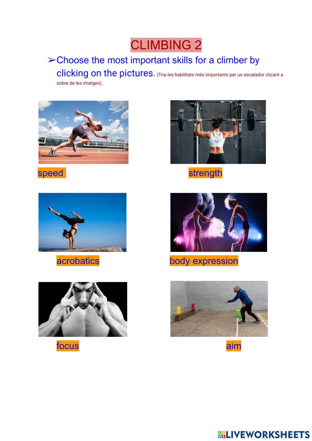 Climbing 2 | Free Interactive Worksheets | 2082796