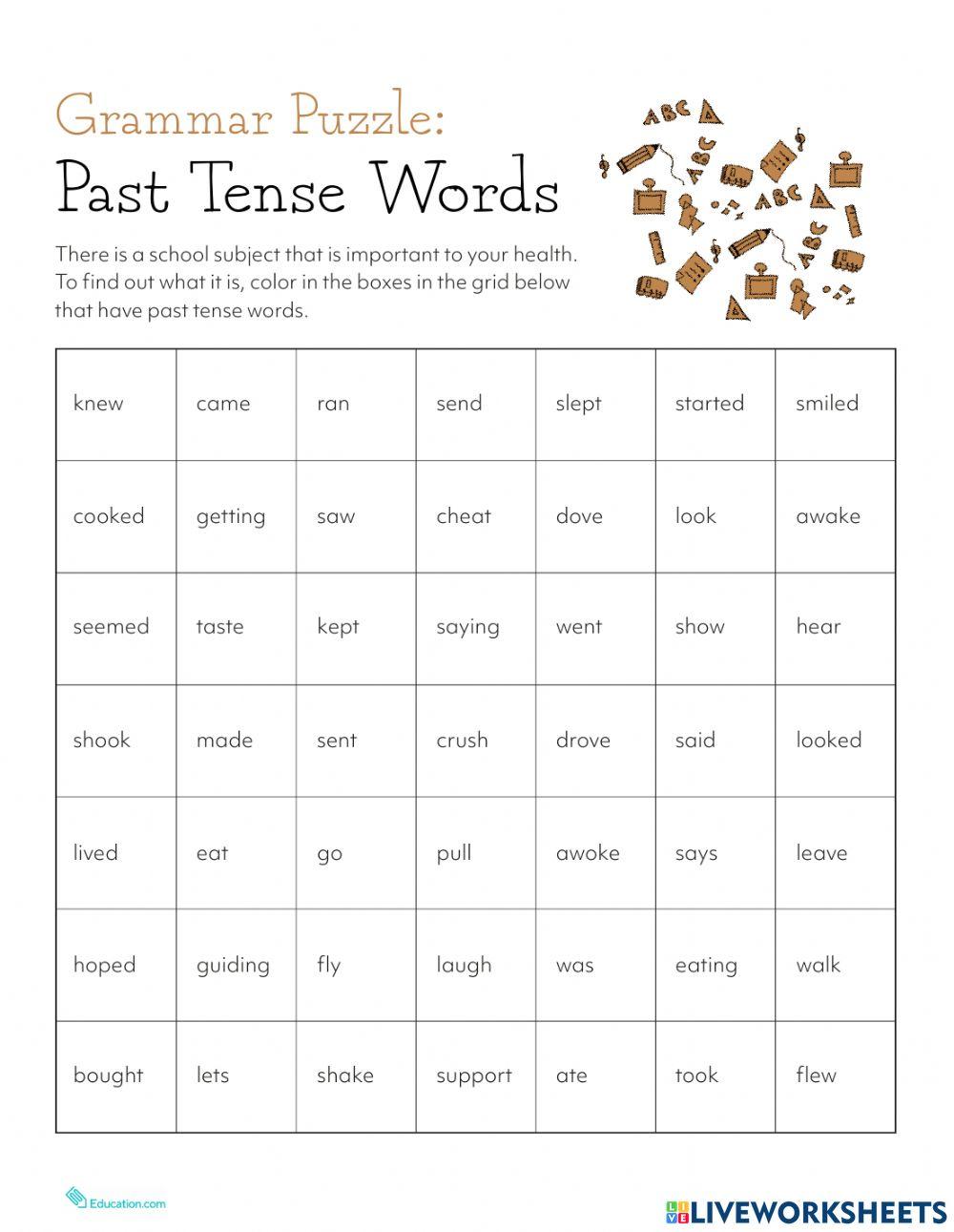 Past Tense word Puzzle Alexa957 Live Worksheets past-tense-word-puzzle-alexa957-live-worksheets
