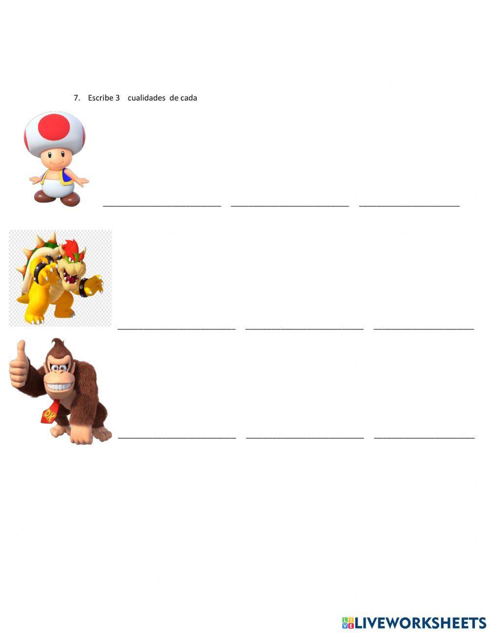 Mario Bros | Free Interactive Worksheets | 2083068