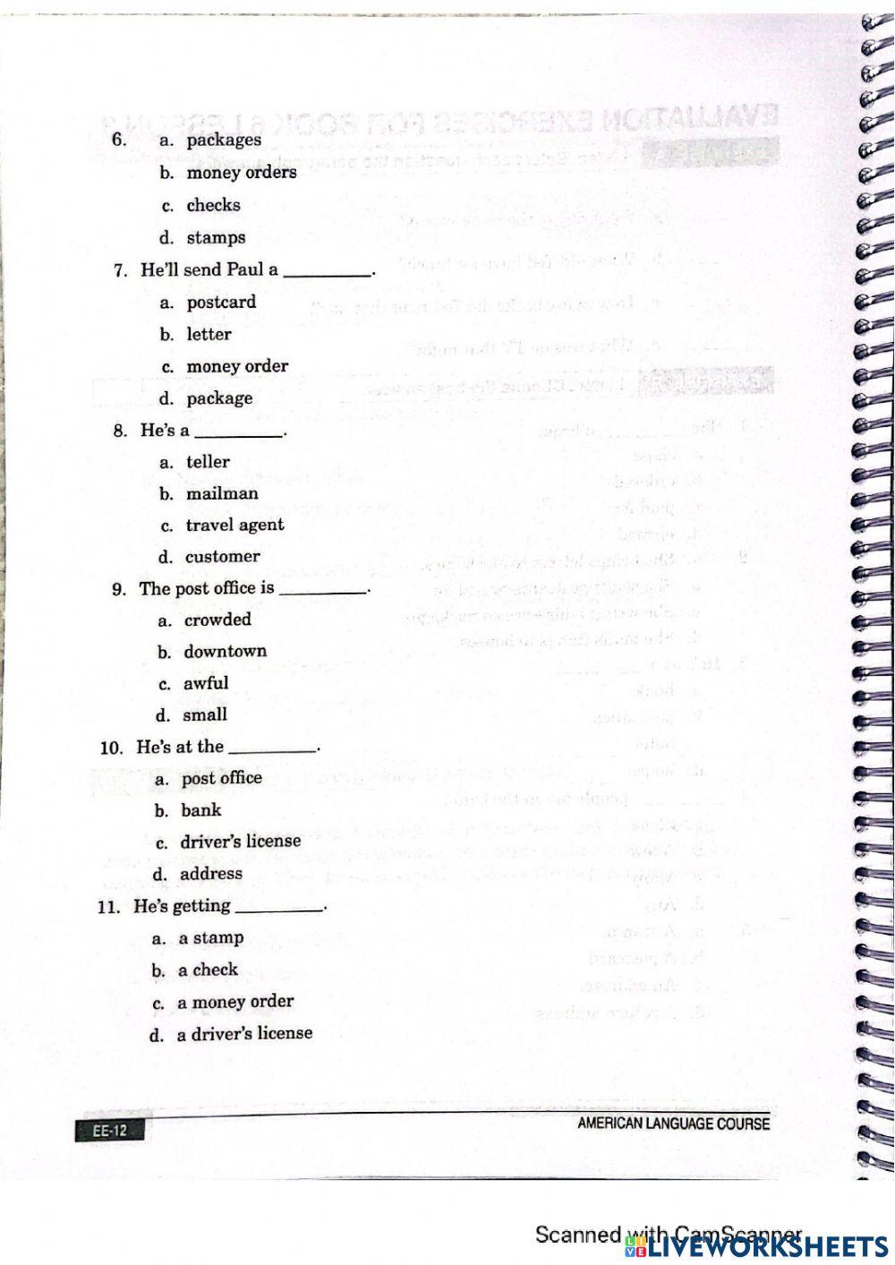 Evaluation exercises lesson 3 worksheet | Live Worksheets