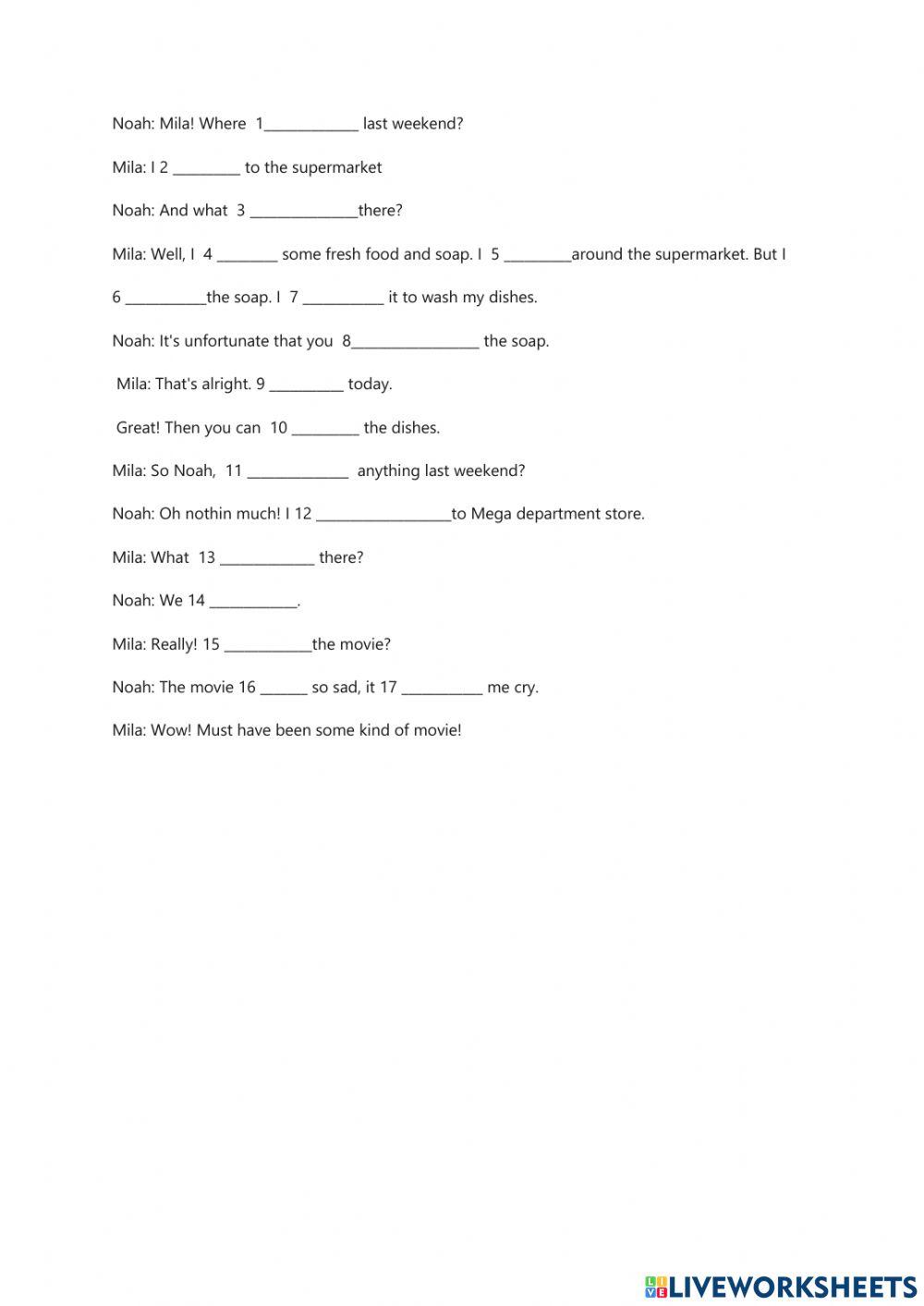 Conversation writing worksheet | Live Worksheets