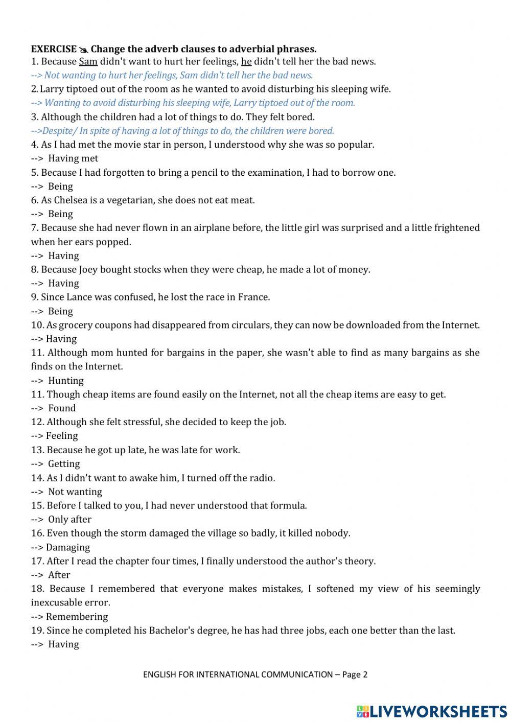 6. TIME AND REASONS 2 worksheet | Live Worksheets