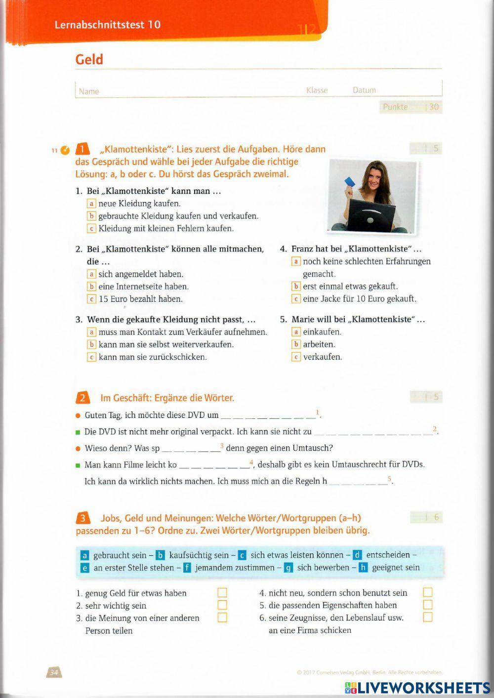 Prima plus B1.2-L.10 online exercise for | Live Worksheets