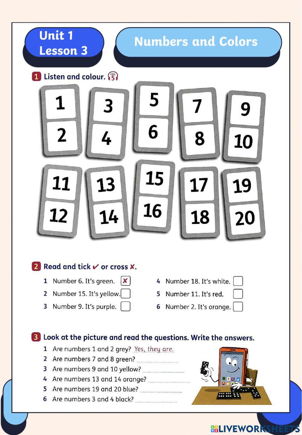 FF1 numbers and colors extra | LiveWorksheets | 2859719