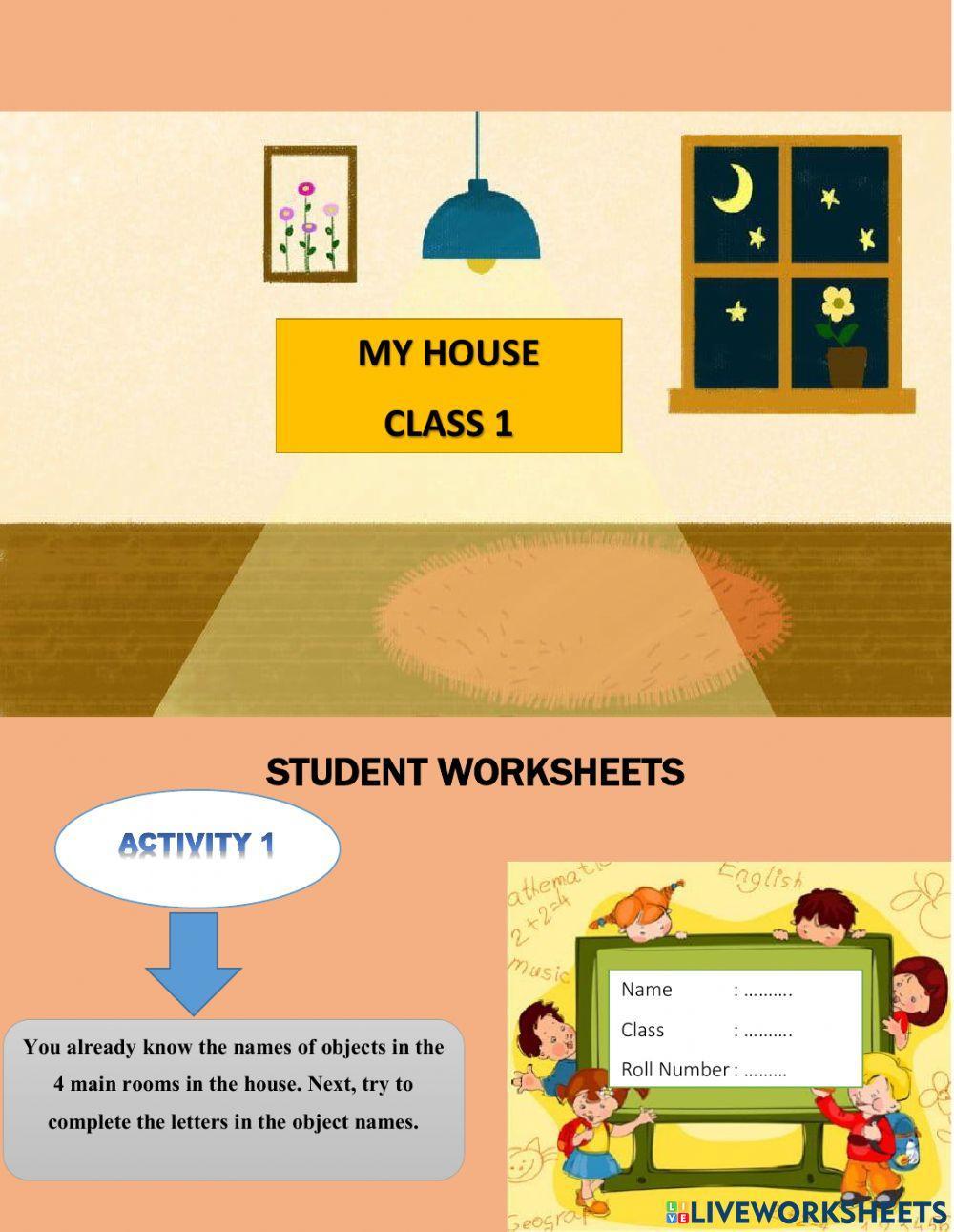 Student's Worksheet - My House worksheet | Live Worksheets