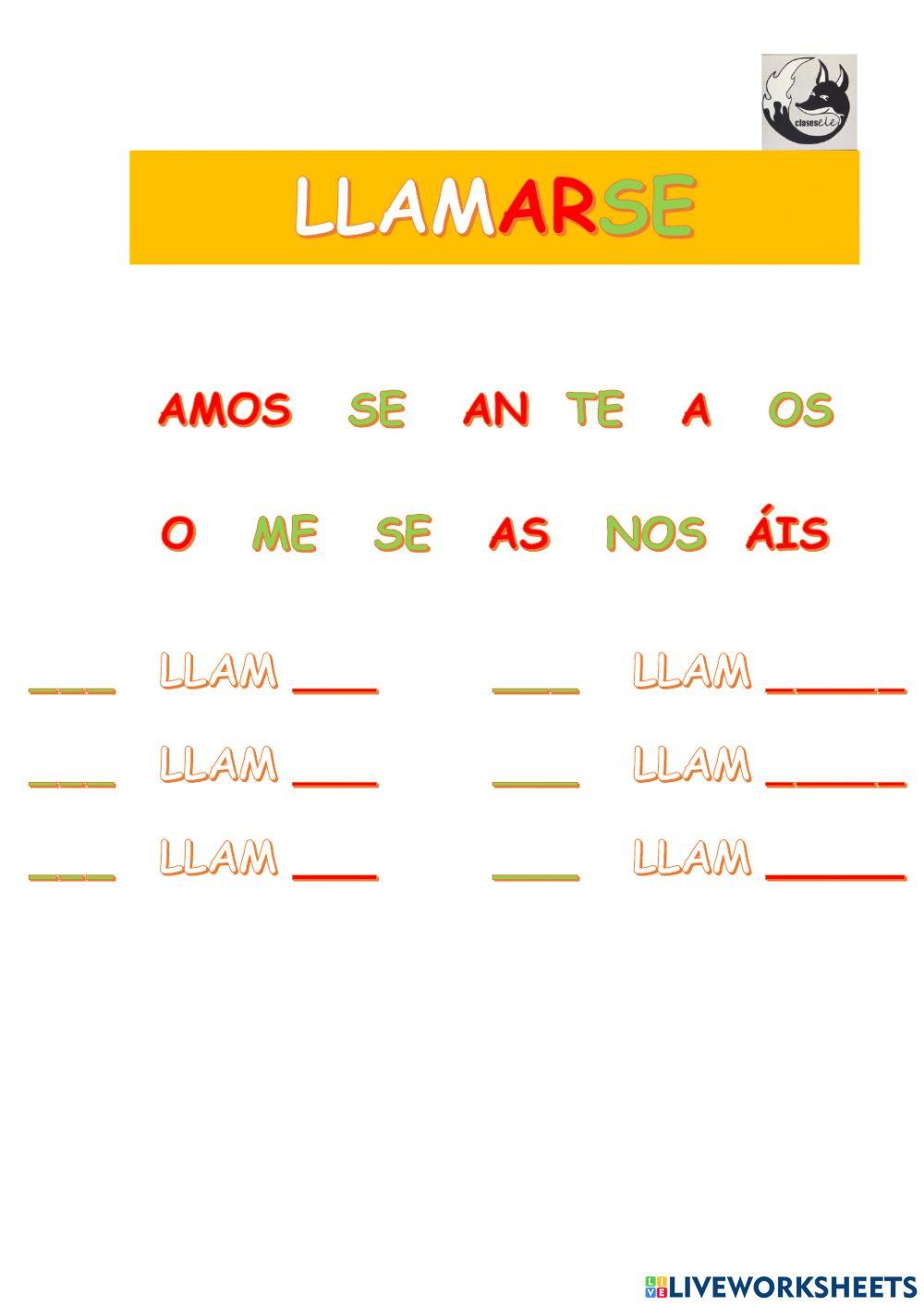 llamarse verb