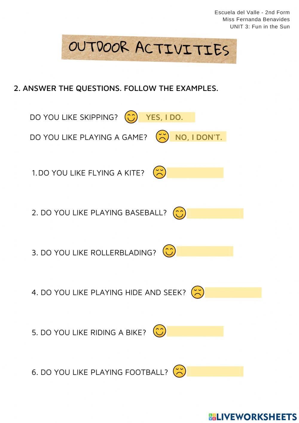 Do you like...? | Free Interactive Worksheets | 2390376