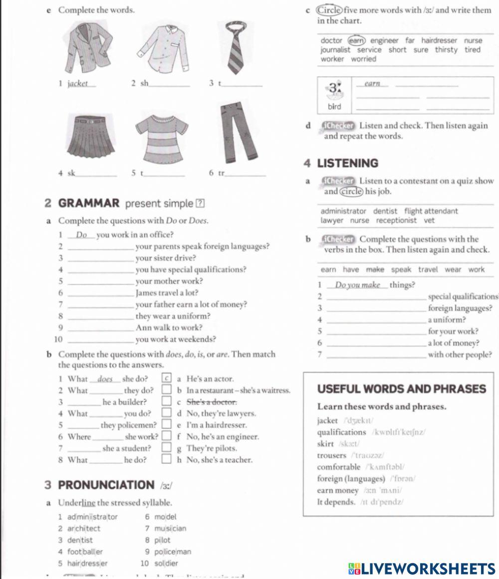NEF elementary 3B worksheet | Live Worksheets