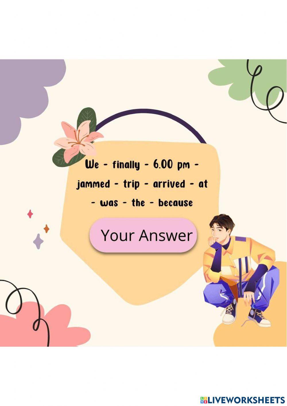 Arrange word English as a Second Language (ESL) exercise | Live Worksheets