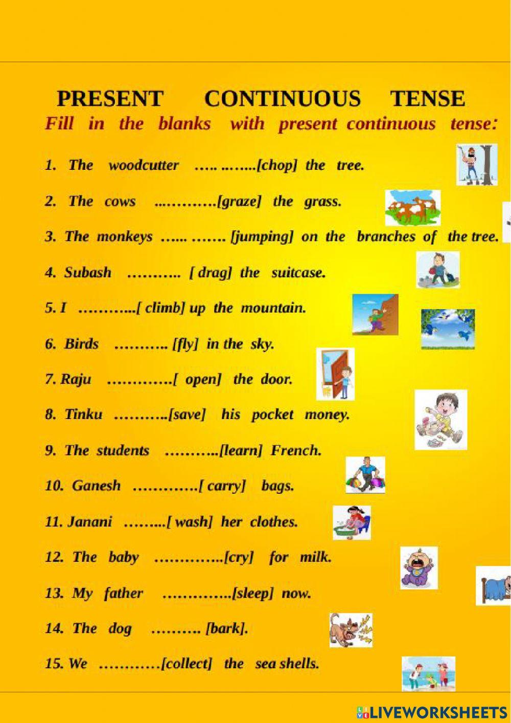 Present Continious online exercise for | Live Worksheets