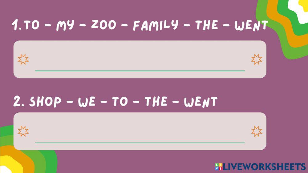 Arrange word online practice | Live Worksheets