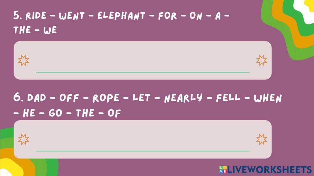 Arrange word online practice | Live Worksheets