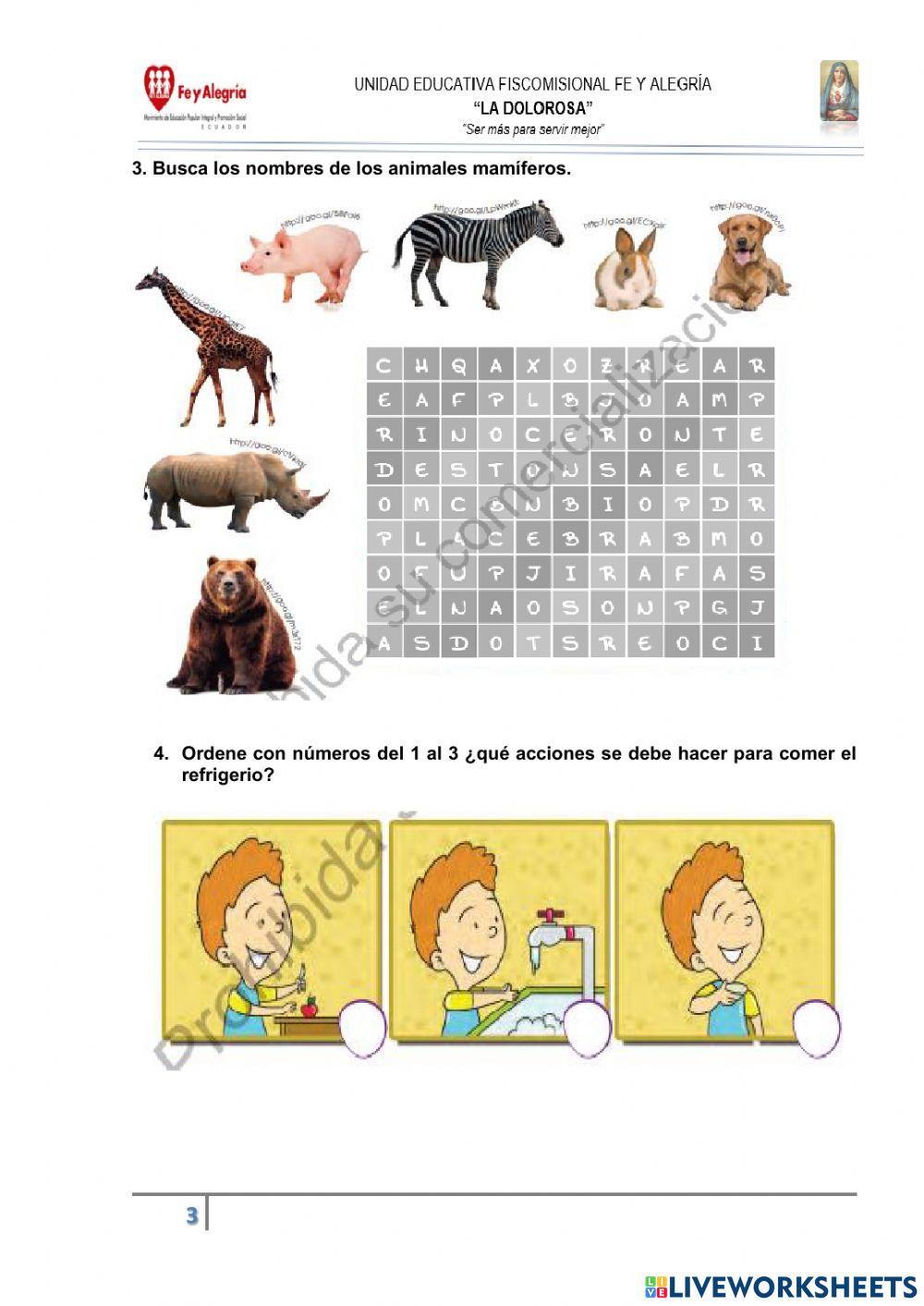 EXAMEN REFLEXIVO CCNN-EESS online exercise for | Live Worksheets