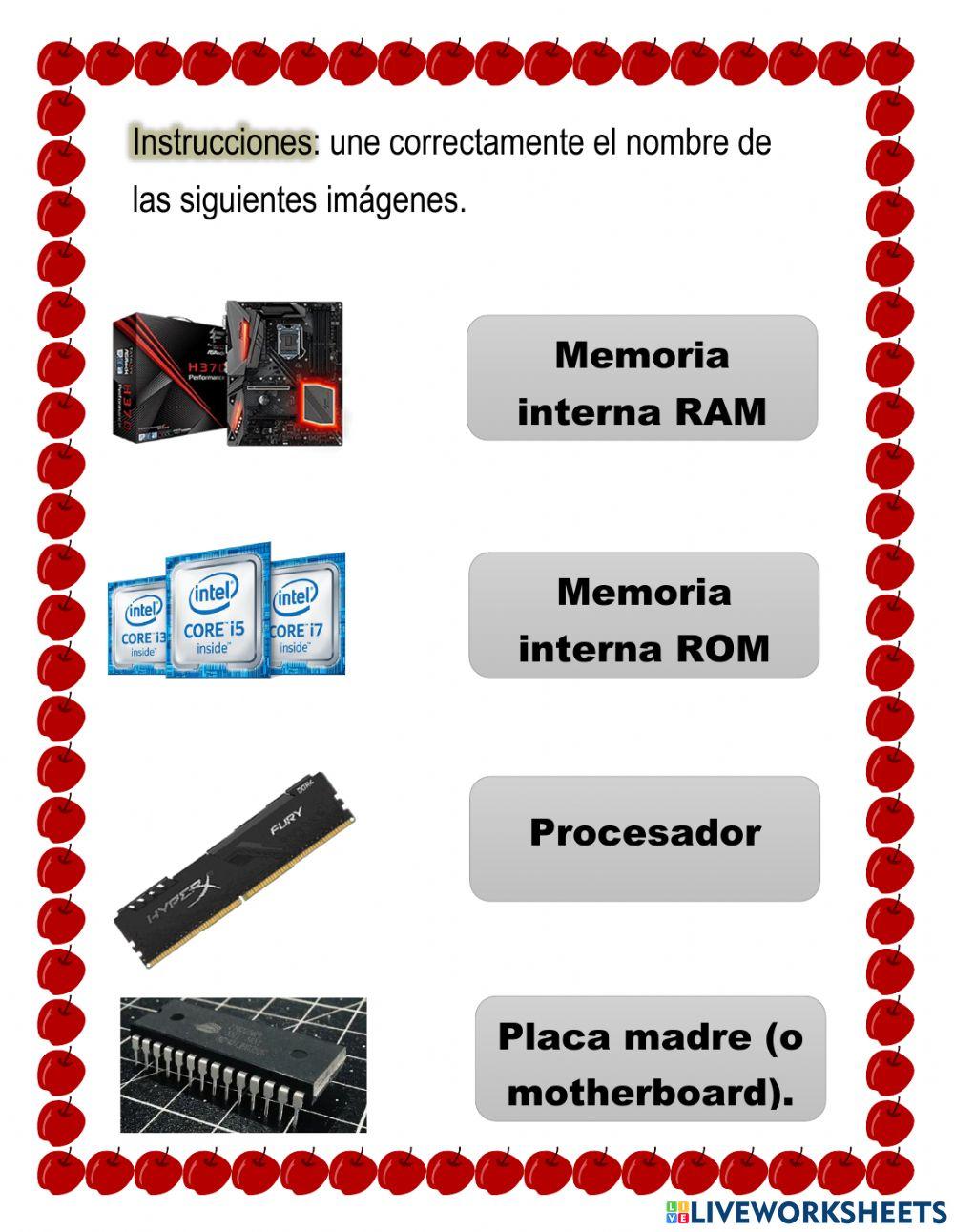 El hardware interno worksheet | Live Worksheets