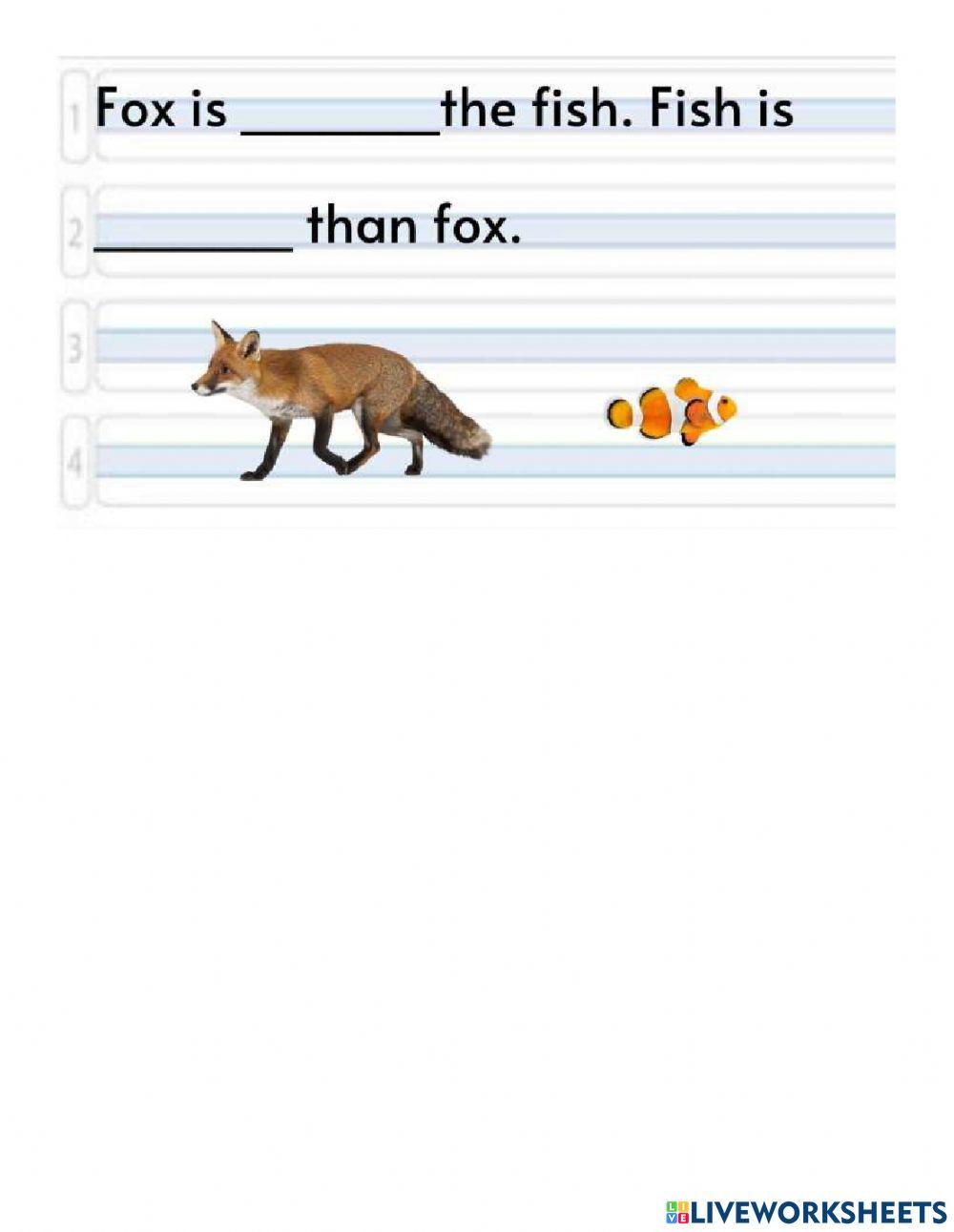 Comparing animals free activity | Live Worksheets