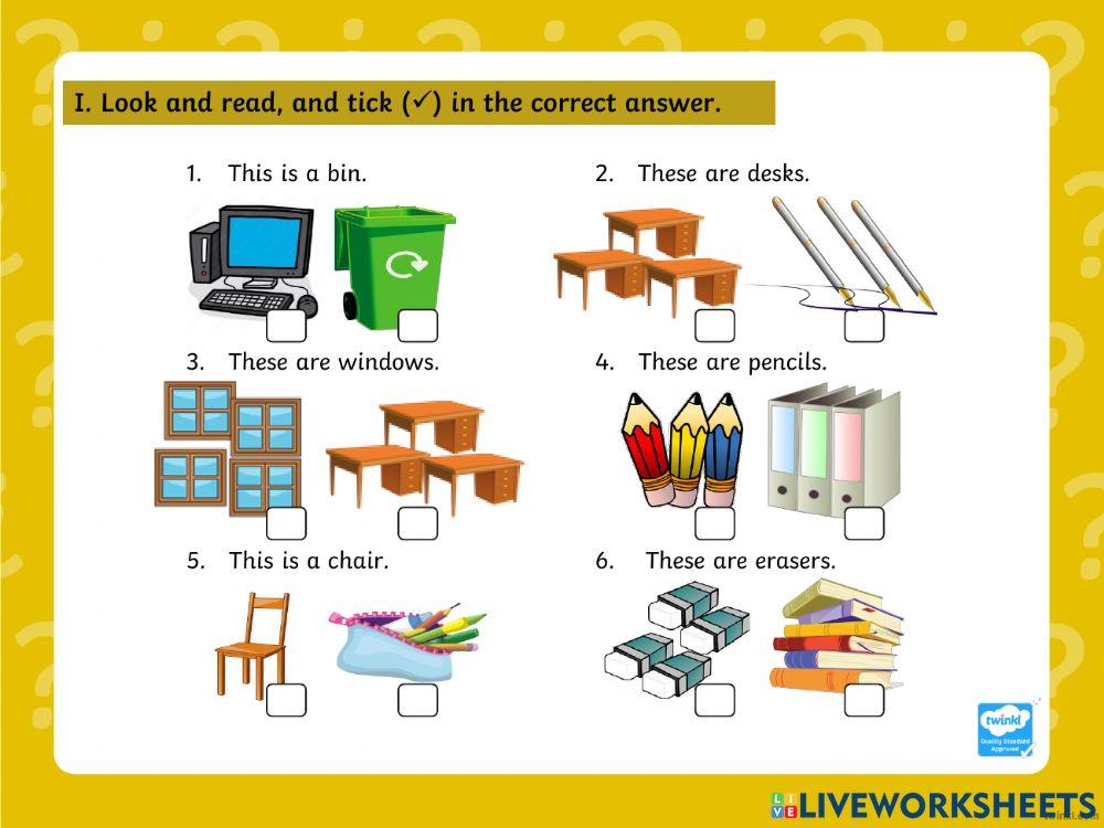 FF1 unit 1 lesson 5 review school things 1+2 online exercise for | Live Worksheets