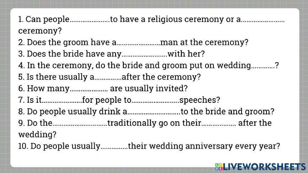 2061463 | Wedding | anquoc2000 | LiveWorksheets