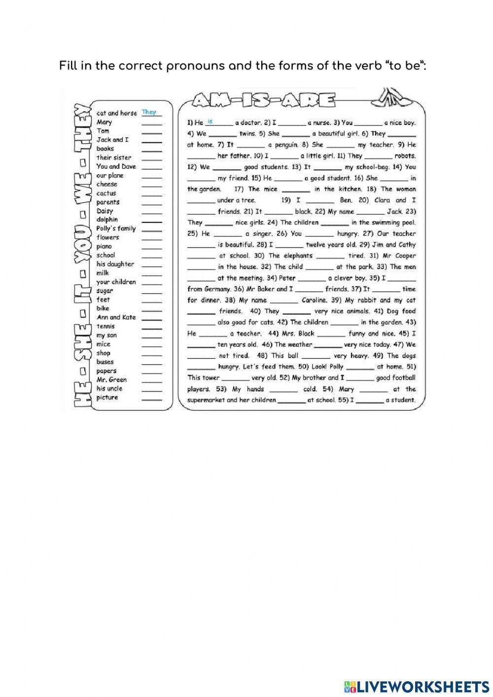 To be online exercise for Grade 6 | Live Worksheets