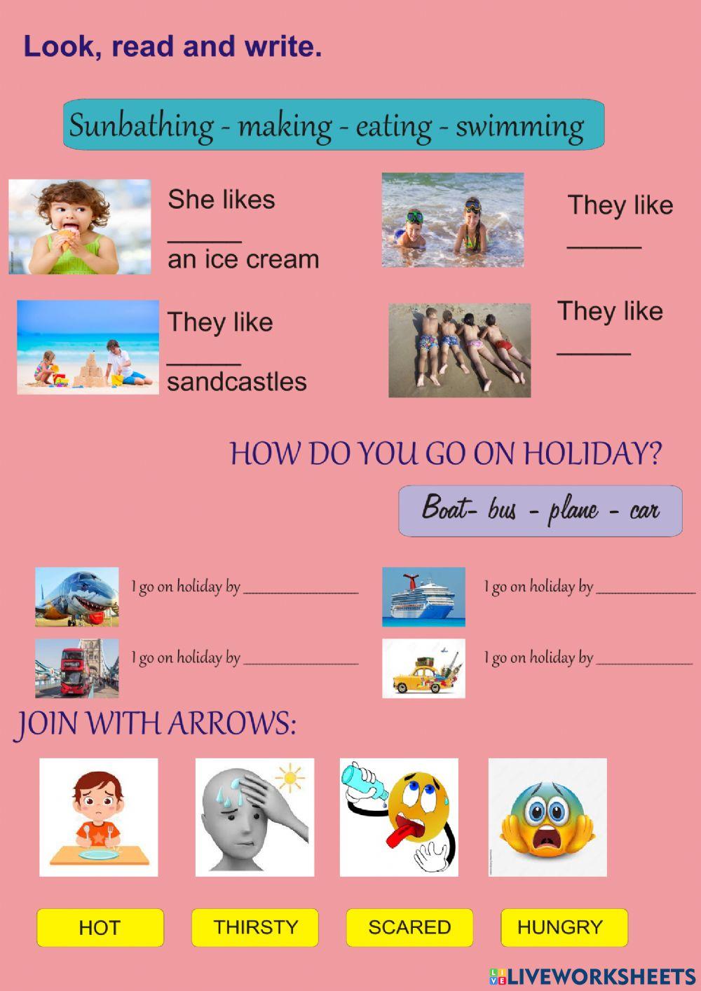 Unit 6 on holiday worksheet | Live Worksheets