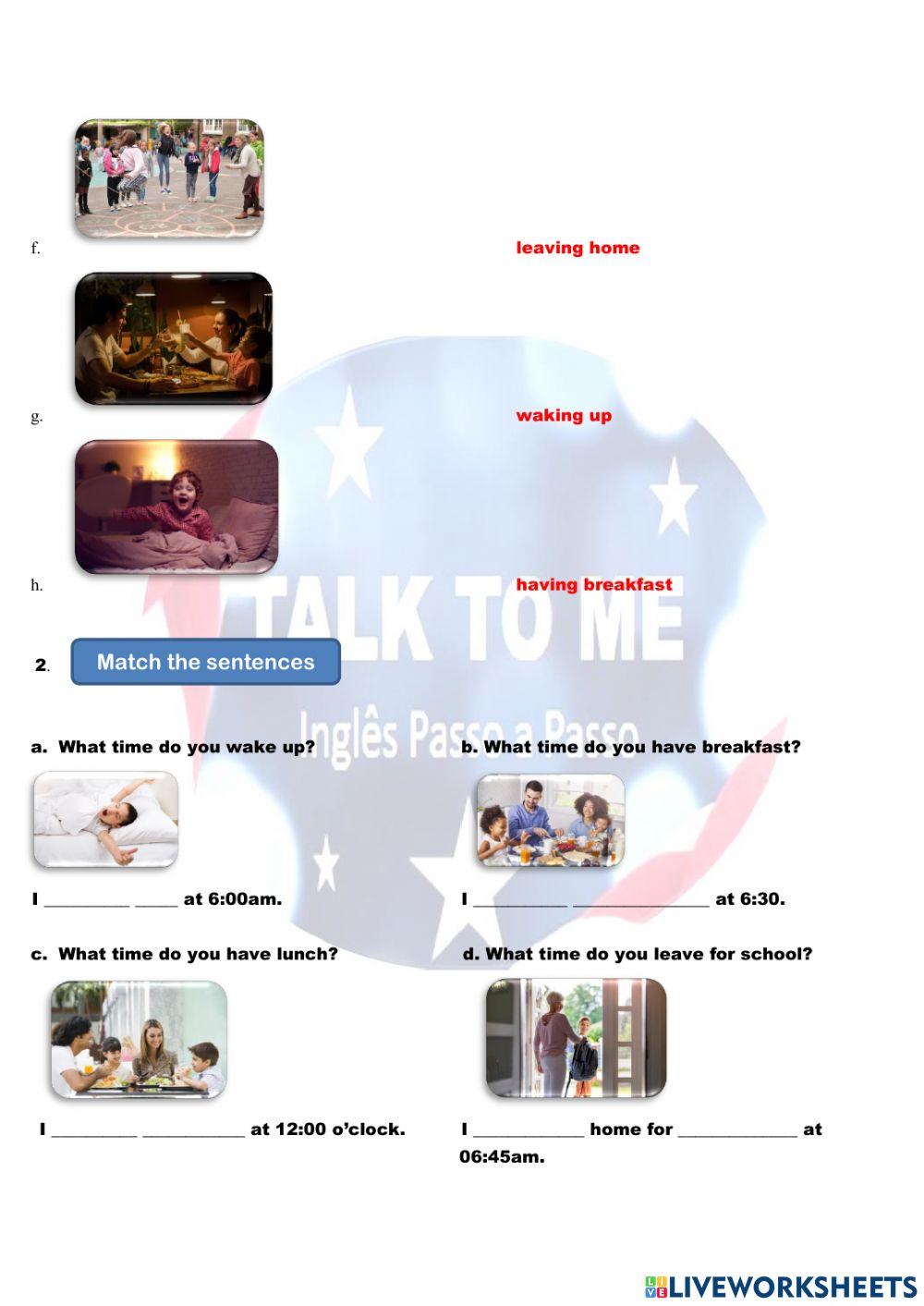 School and Routine worksheet | Live Worksheets