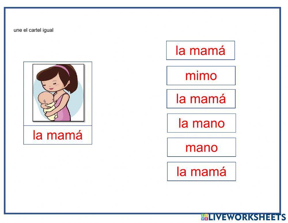 La mamá worksheet | Live Worksheets