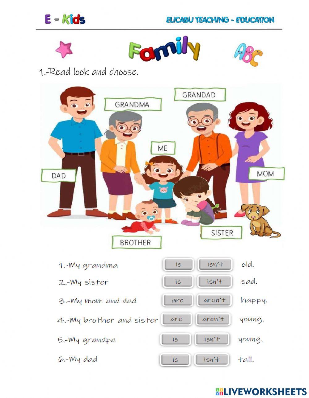 Family online exercise for First Grade | Live Worksheets