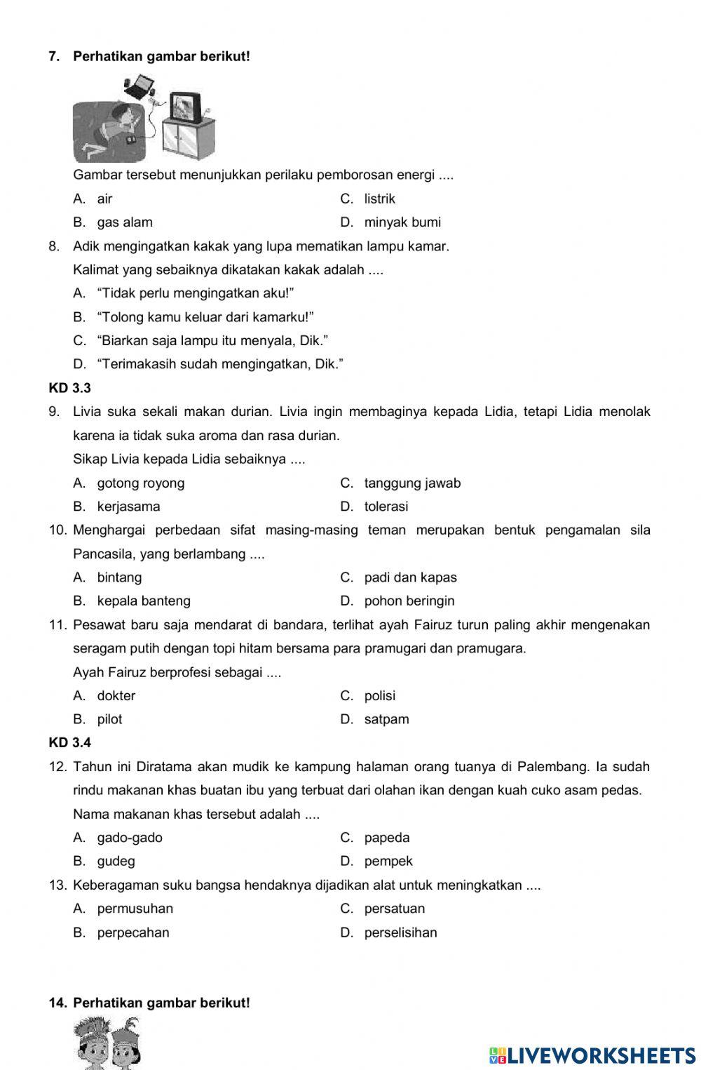 Latihan PAT interactive exercise | Live Worksheets