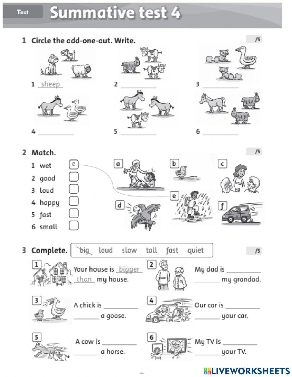 TEST GRADE 4 online exercise for | Live Worksheets