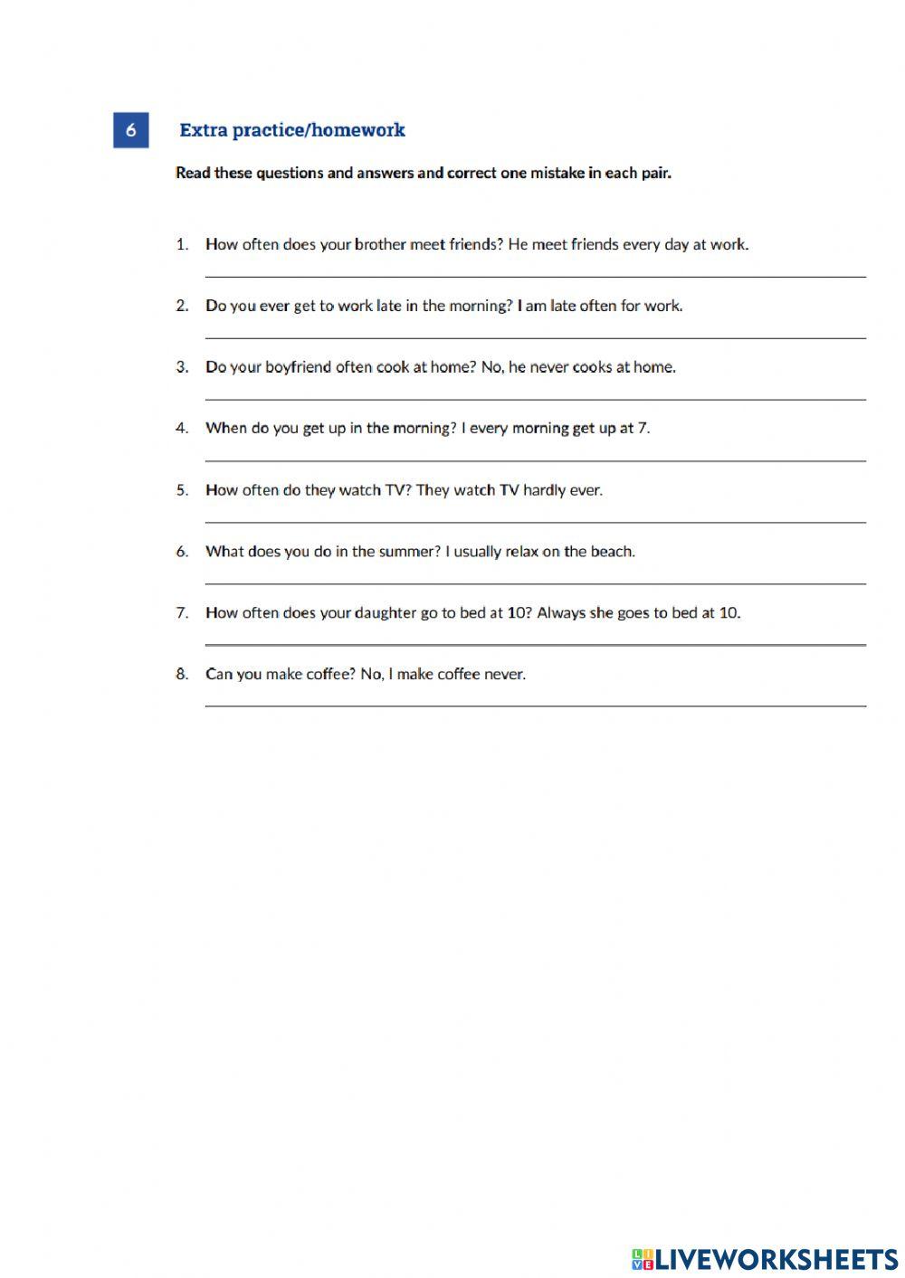 My free time online pdf exercise | Live Worksheets