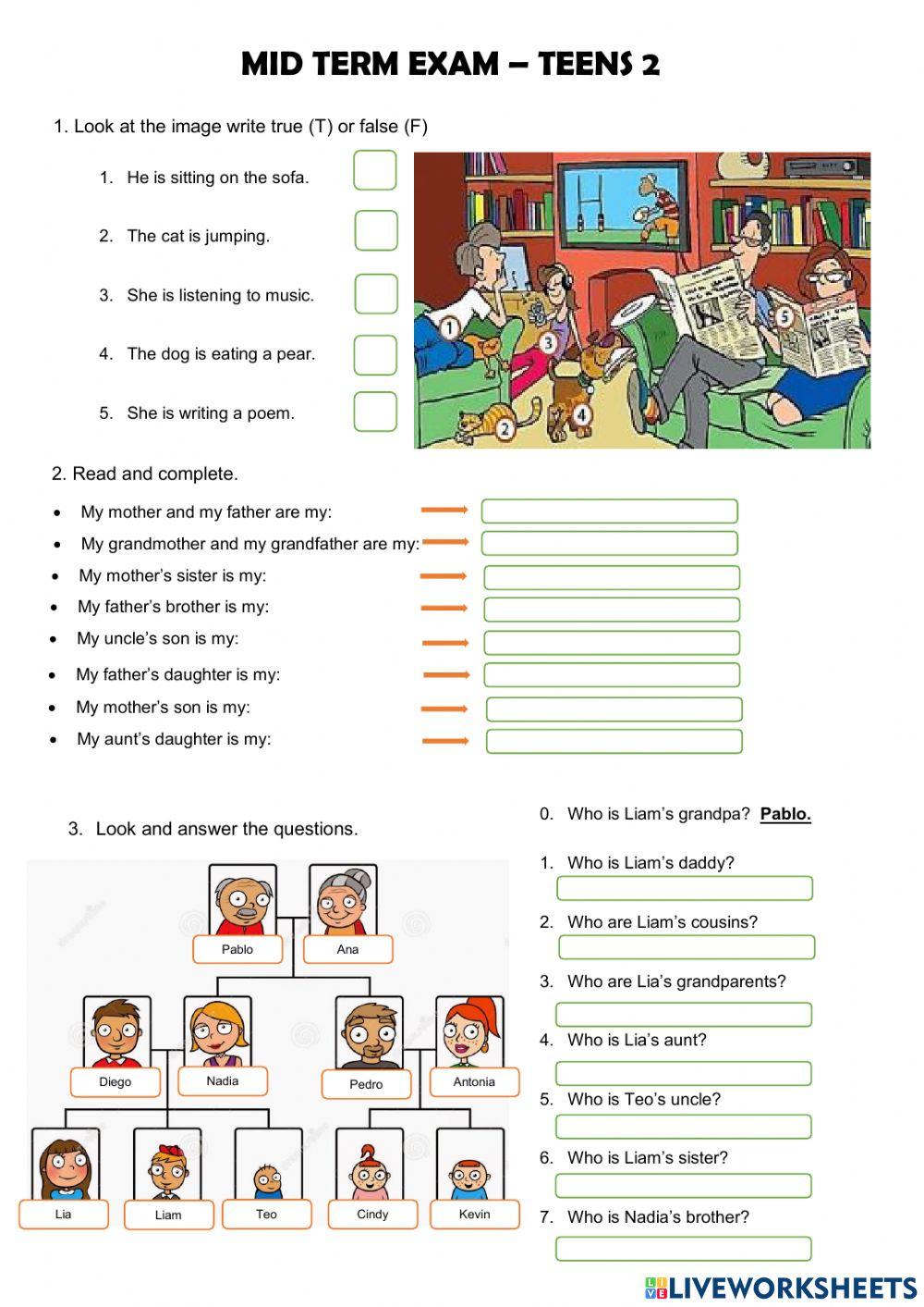 Pdf online activity: Midterm exam | Live Worksheets
