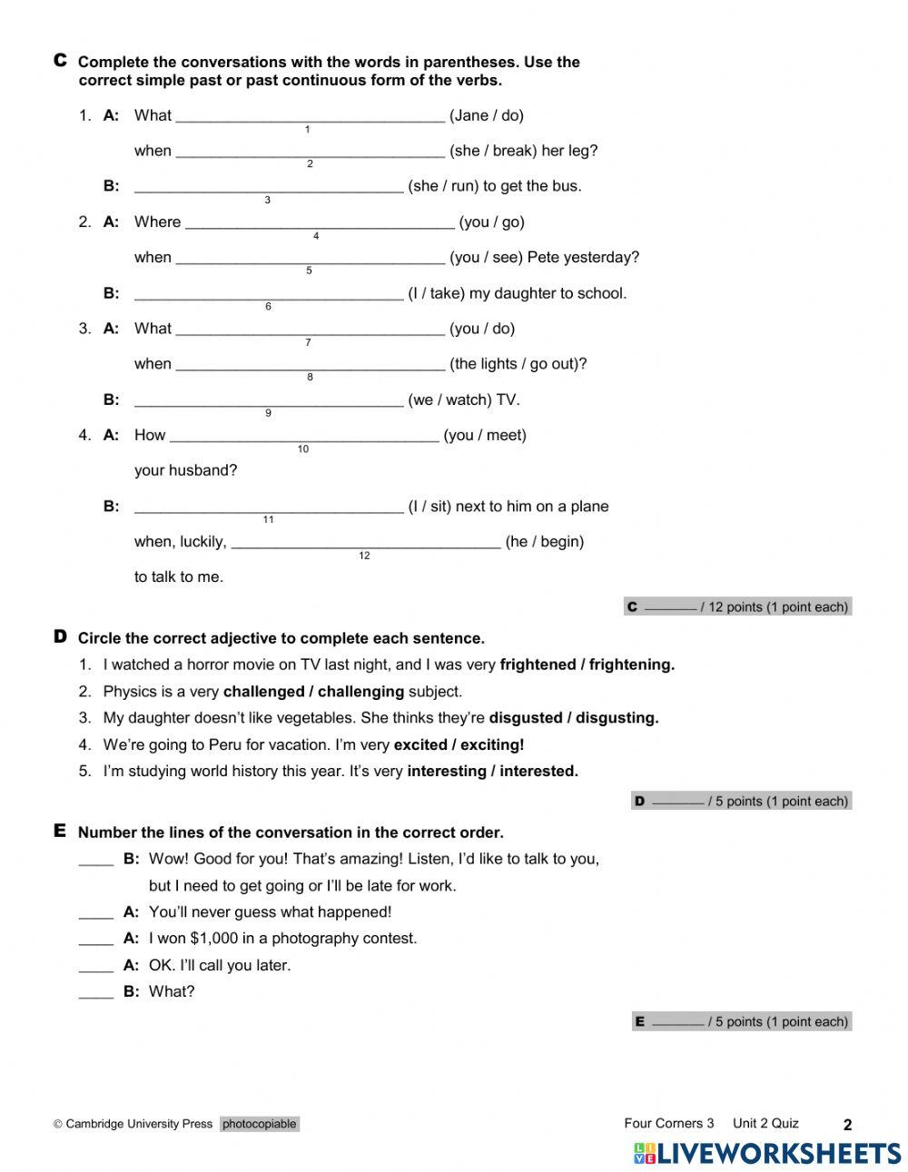 Classwork 2 online exercise for | Live Worksheets