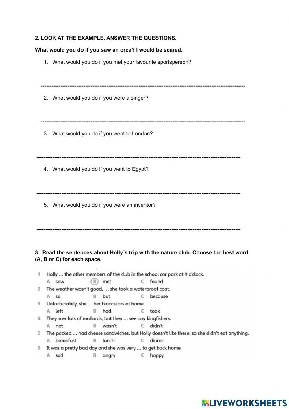 Writing and Vocabulary Test Y6A U9 worksheet | Live Worksheets