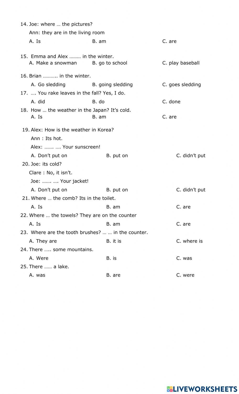 2ND ENGLISH WORKSHEET online exercise for | Live Worksheets