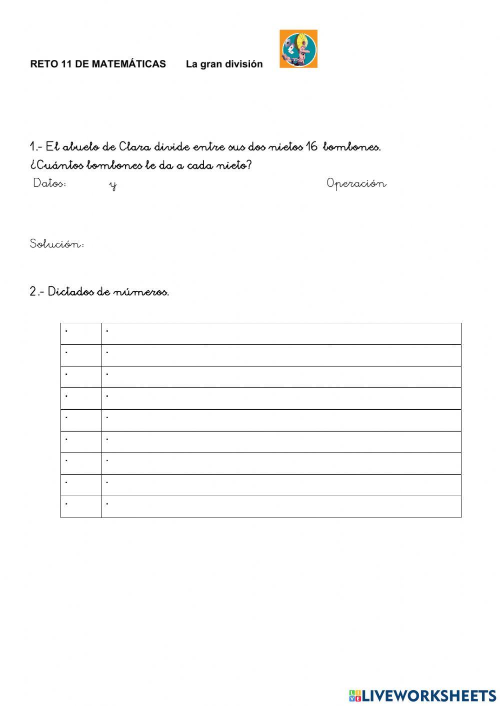 Examen mate tema 10 interactive worksheet | Live Worksheets