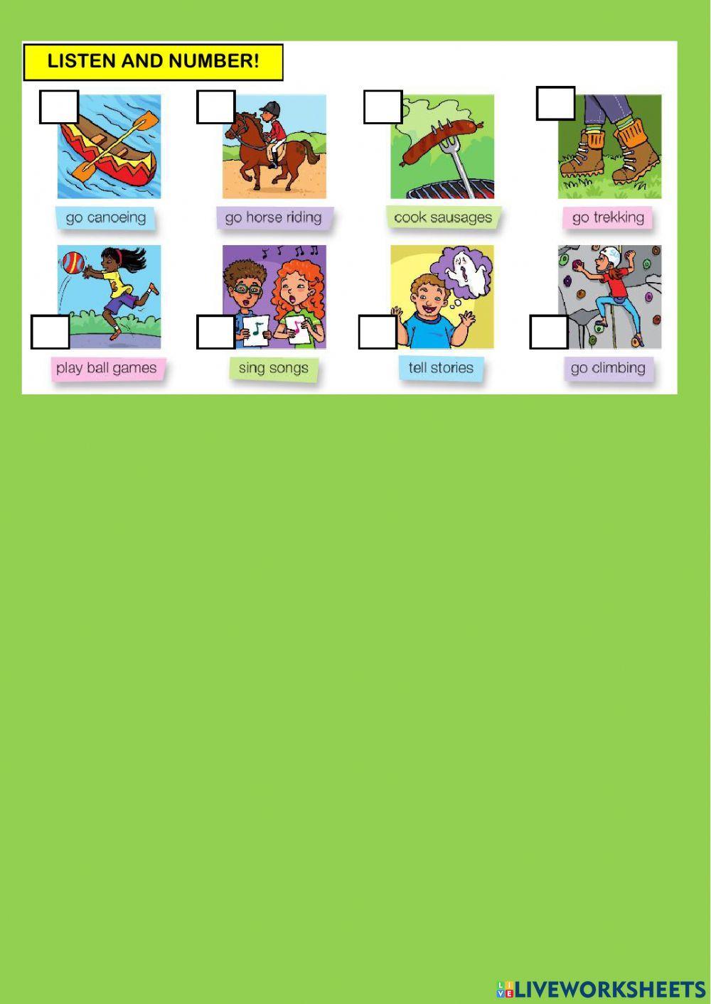 Summer Plans - Hobbies worksheet | Live Worksheets