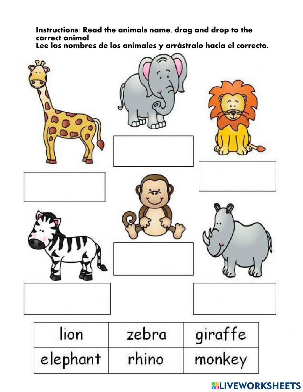 3596346 | Unit 3 - Wild Animals test | mariasol1392