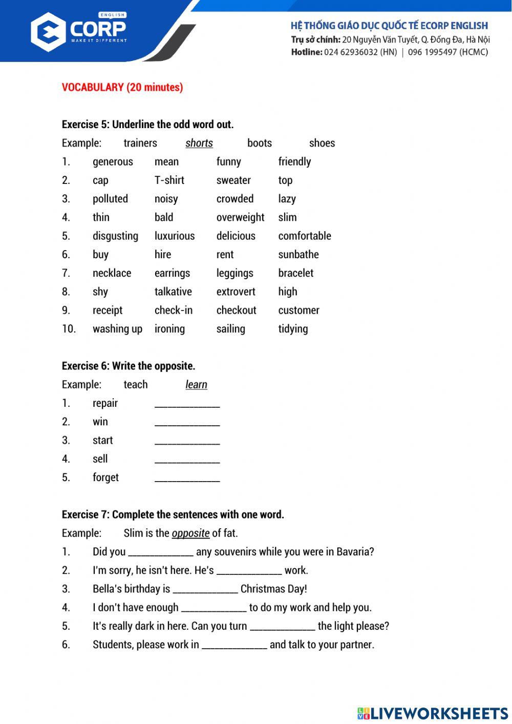 IELTS Foundation - Final test online exercise for | Live Worksheets