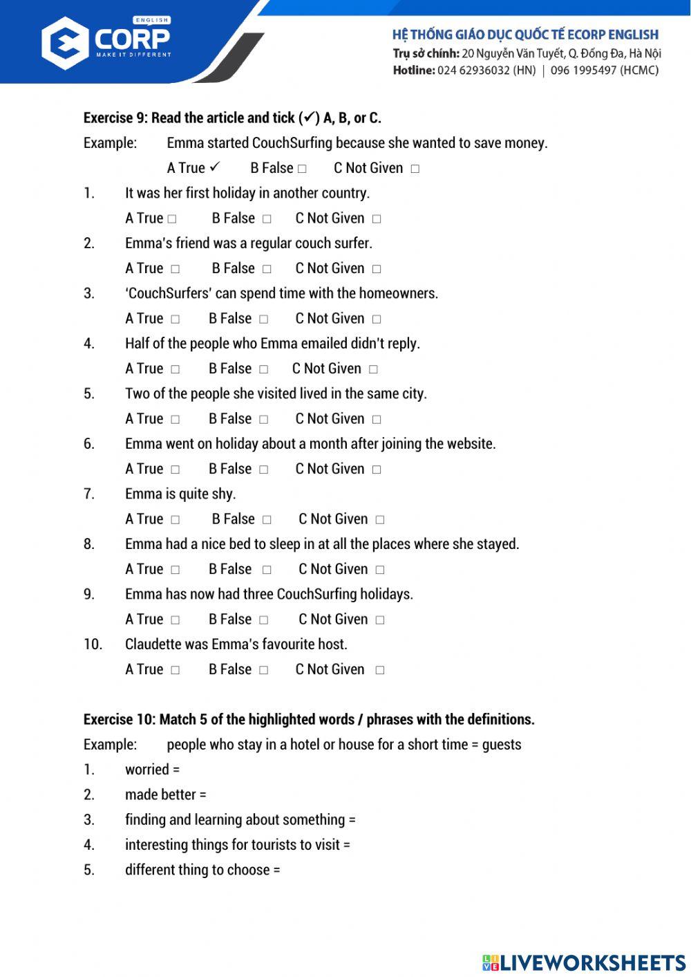 IELTS Foundation - Final test online exercise for | Live Worksheets