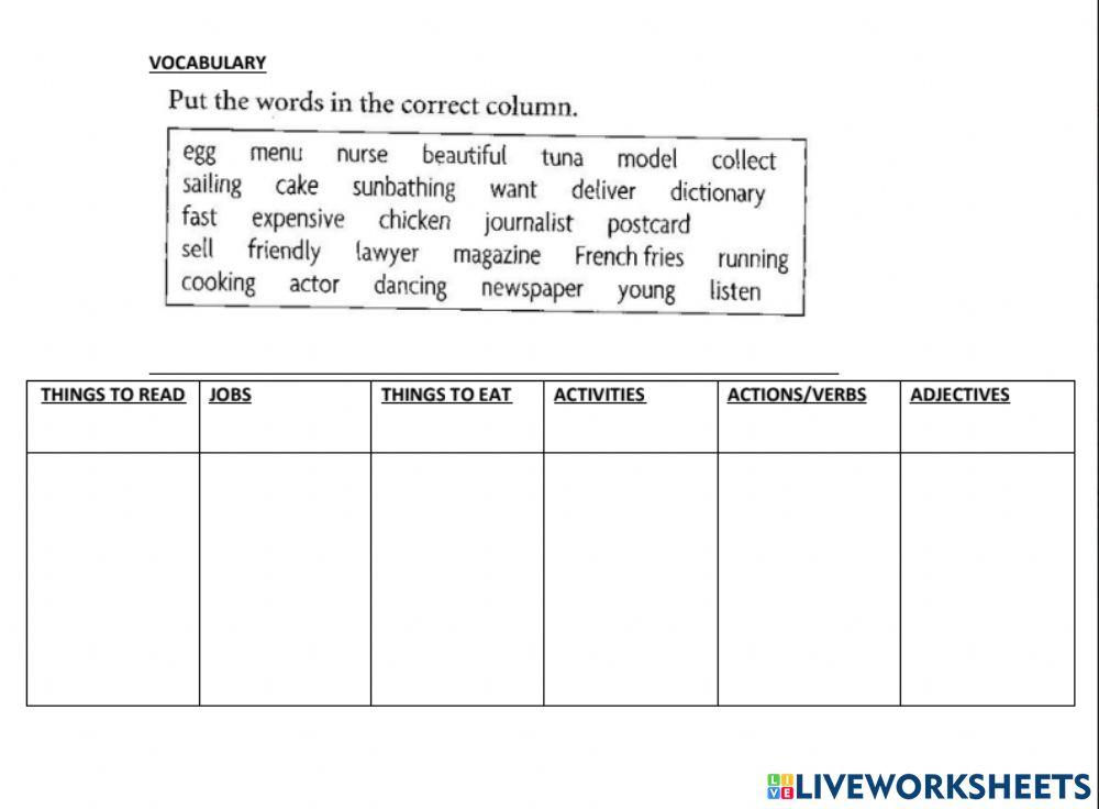 practice teens 1 vocabulary online exercise for | Live Worksheets