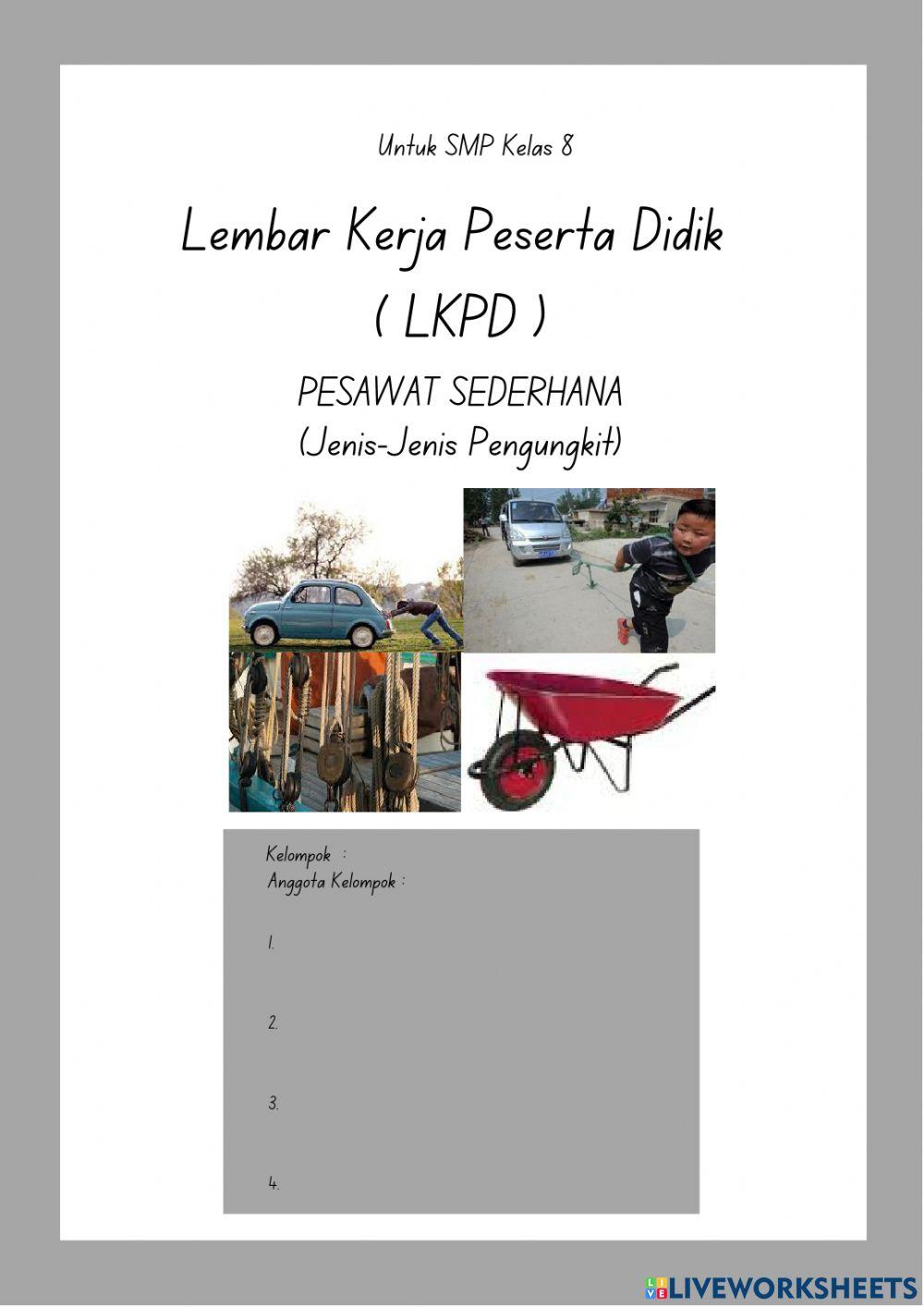 LKPD Pesawat Sederhana Jenis-Jenis Pengungkit online exercise for ...