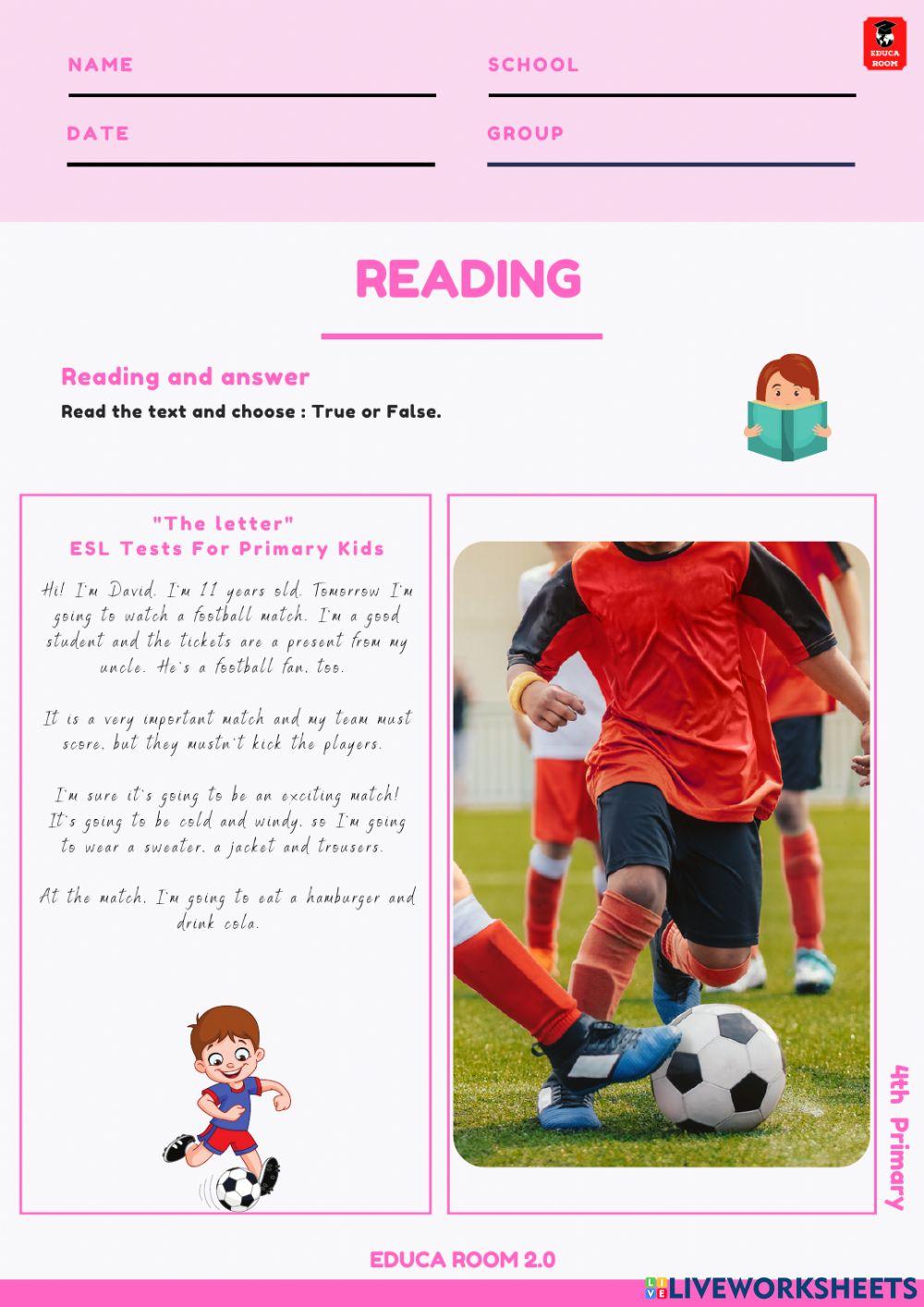 4º ud9 reading worksheet | Live Worksheets