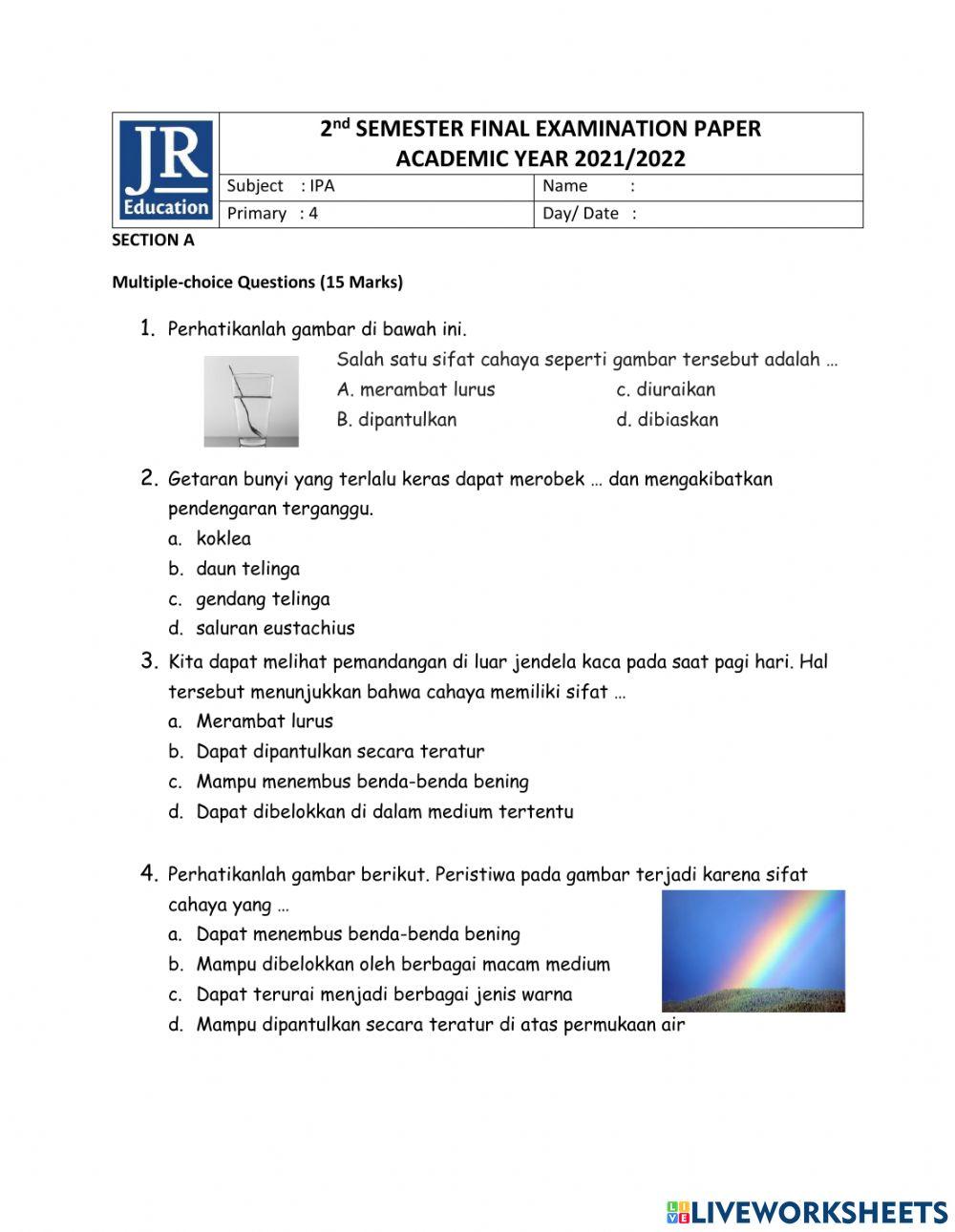 2nd semester 2022 IPA Lenggo worksheet | Live Worksheets