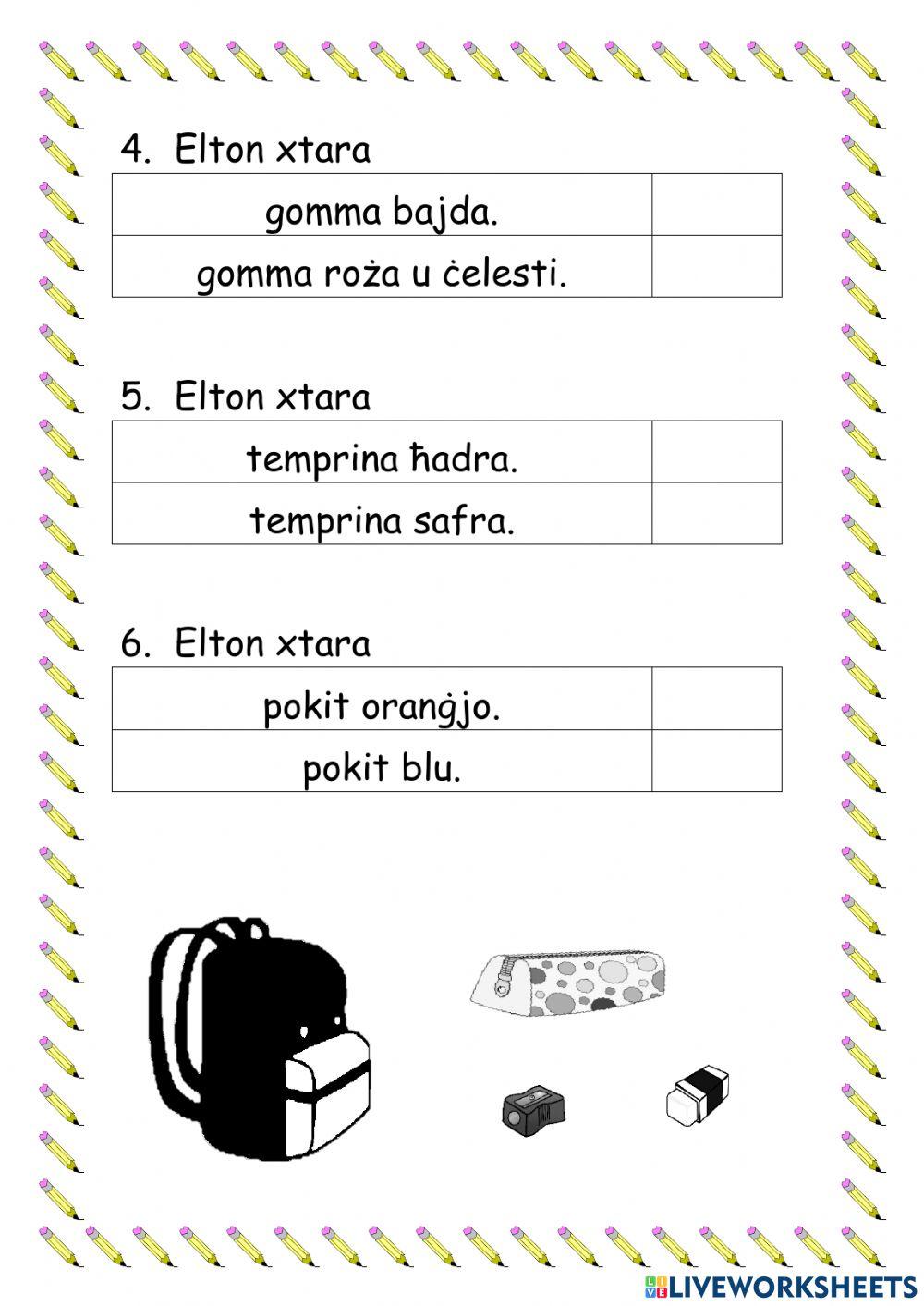Lura lejn l-isk… | Free Interactive Worksheets | 3597364