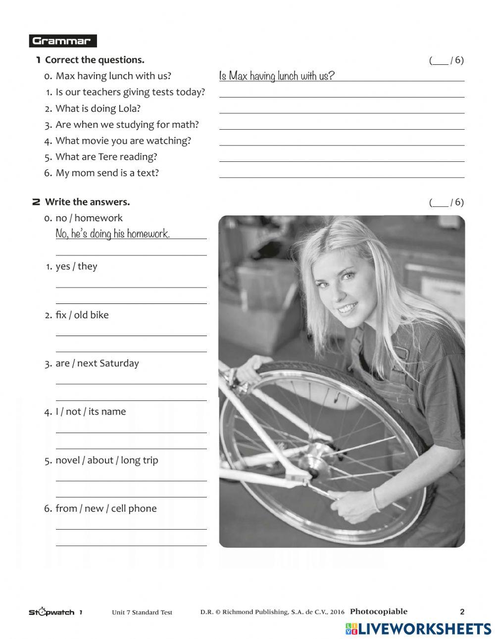 STOPWATCH 1 UNIT 7 online exercise for | Live Worksheets