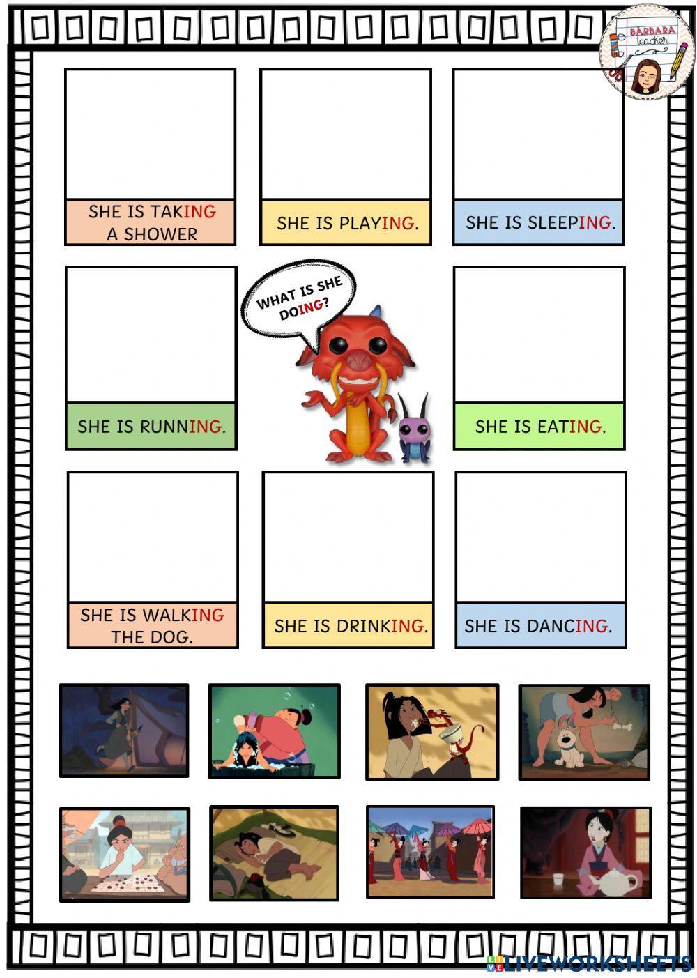 What is she doing interactive worksheet | Live Worksheets